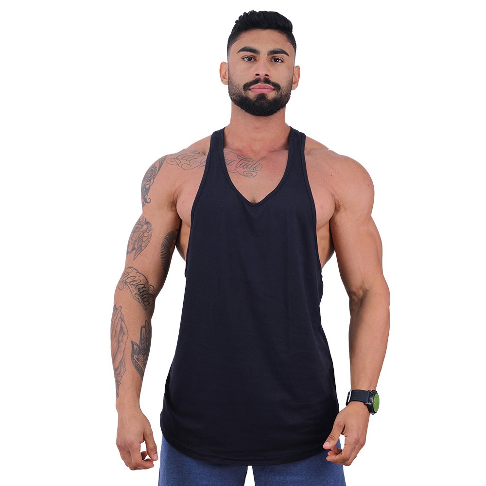 Regatas Longlines Super Cavadas Masculina MXD Conceito Lisas Multicolor ...