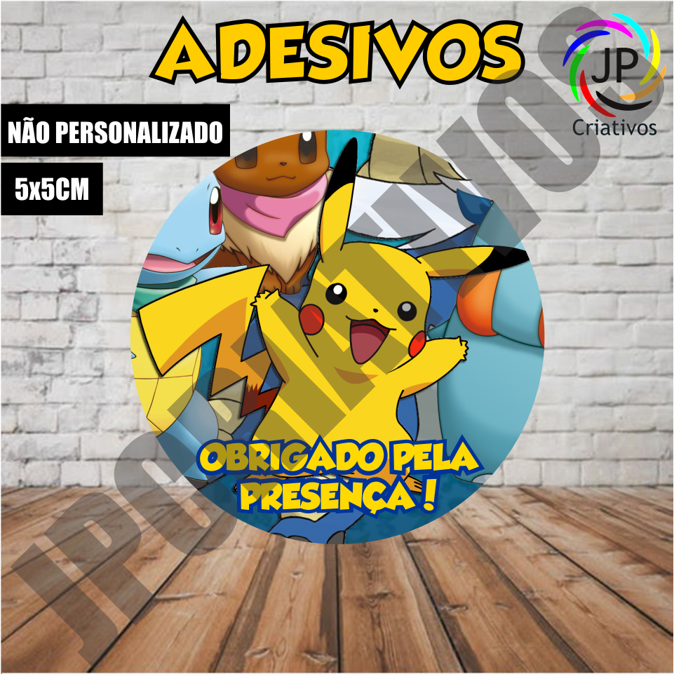 ADESIVOS REDONDOS POKEMON/PIKACHU 5X5CM | Shopee Brasil