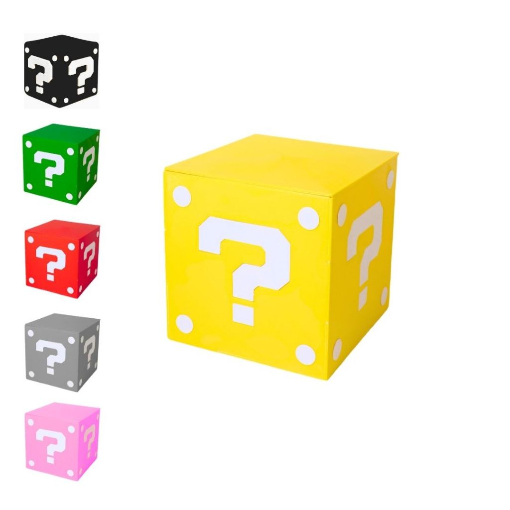 Caixa Bloco Super Mario Bros Surpresa Porta Caneta Objetos Vaso ...