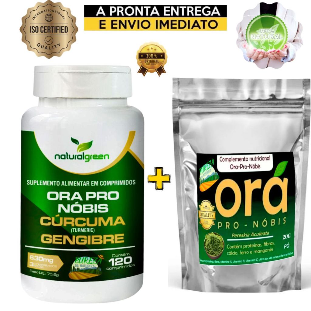 ora pro nóbis e Curcuma suplemento de 120 Comp Original - Sem Sabor ...