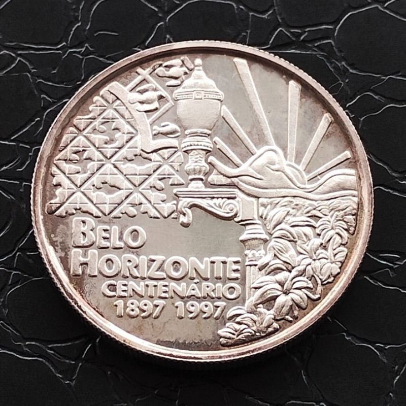Moeda Comemorativa em Prata 3 Reais 1997 Centenário de Belo Horizonte ...