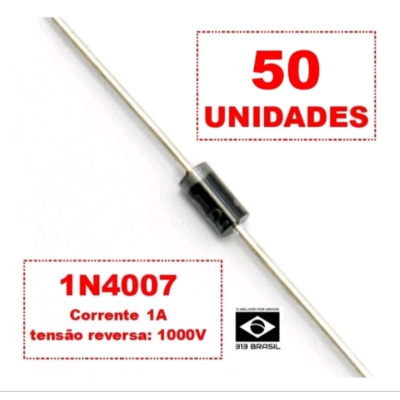 Diodo retificador 1N4007. | Shopee Brasil