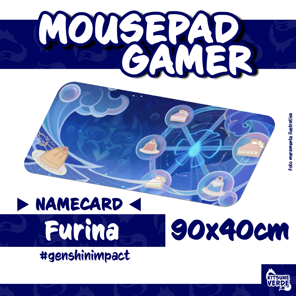 Mouse Pad Gamer Personalizado - Namecard Furina - Genshin Impact - 90x40 - 60x40 cm | Shopee Brasil