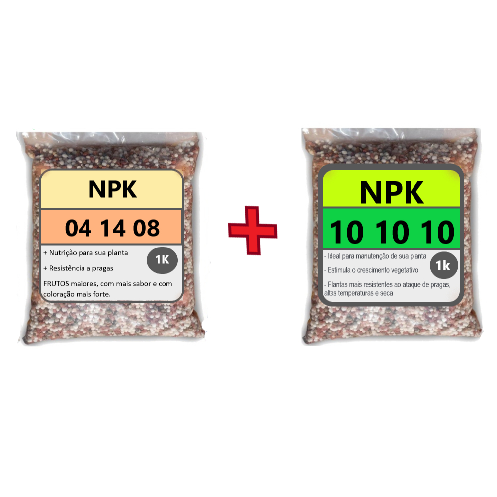Kit Fertilizante NPK 10.10.10 + NPK 04.14.08 (1k cada adubo) | Shopee ...