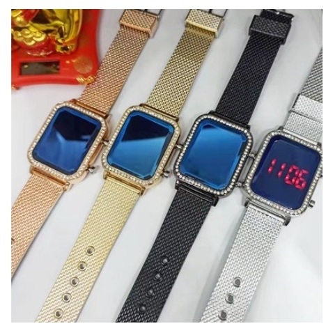 Relógio Feminino Digital Led Rose Dourado Varias Cores Redondo linda ...