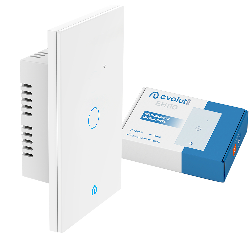 INTERRUPTOR INTELIGENTE WIFI 1 BOTÃO COM PAINEL DE VIDRO COMPATÍVEL COM ...