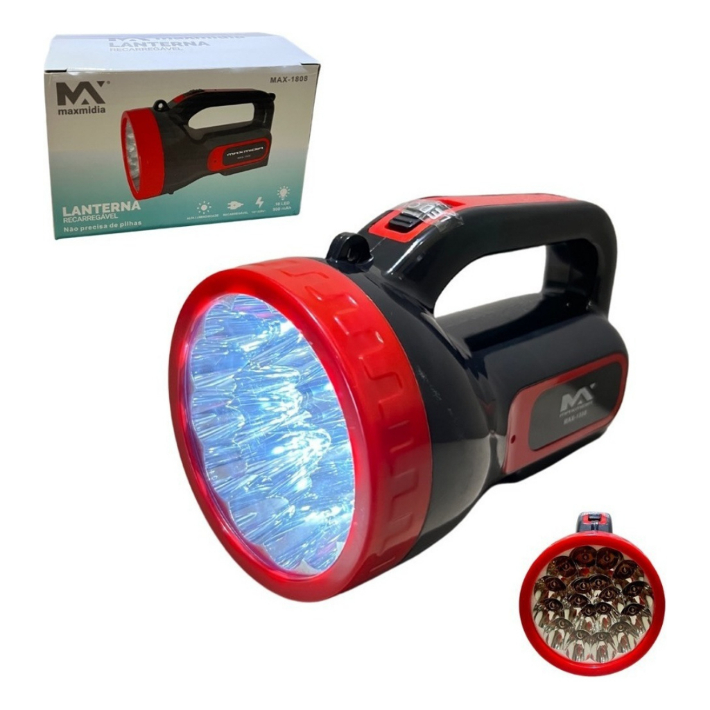 Lanterna De Led Tatica Longo Alcance Potente 18 Leds Bivolt | Shopee Brasil