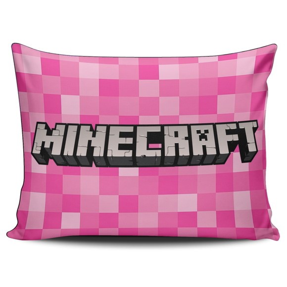 Almofada Minecraft Rosa Personalizada 20x30cm | Shopee Brasil