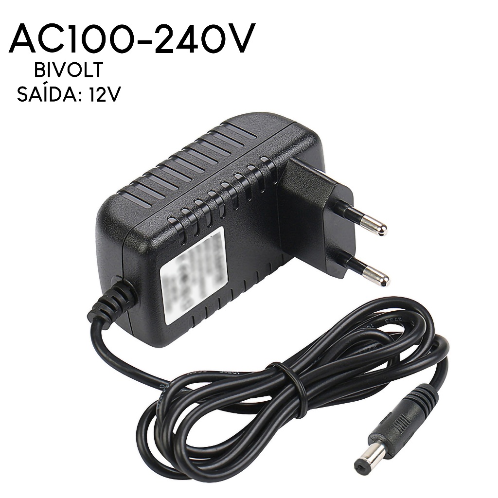 Fonte de Alimentação 12v 2A Bivolt Plug P4 110V/220V X607 | Shopee Brasil