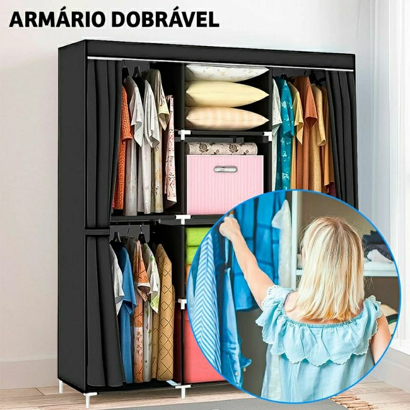 GUARDA ROUPA DOBRÁVEL PORTÁTIL ORGANIZADOR DE ROUPAS ENVIO 24 HRS ...