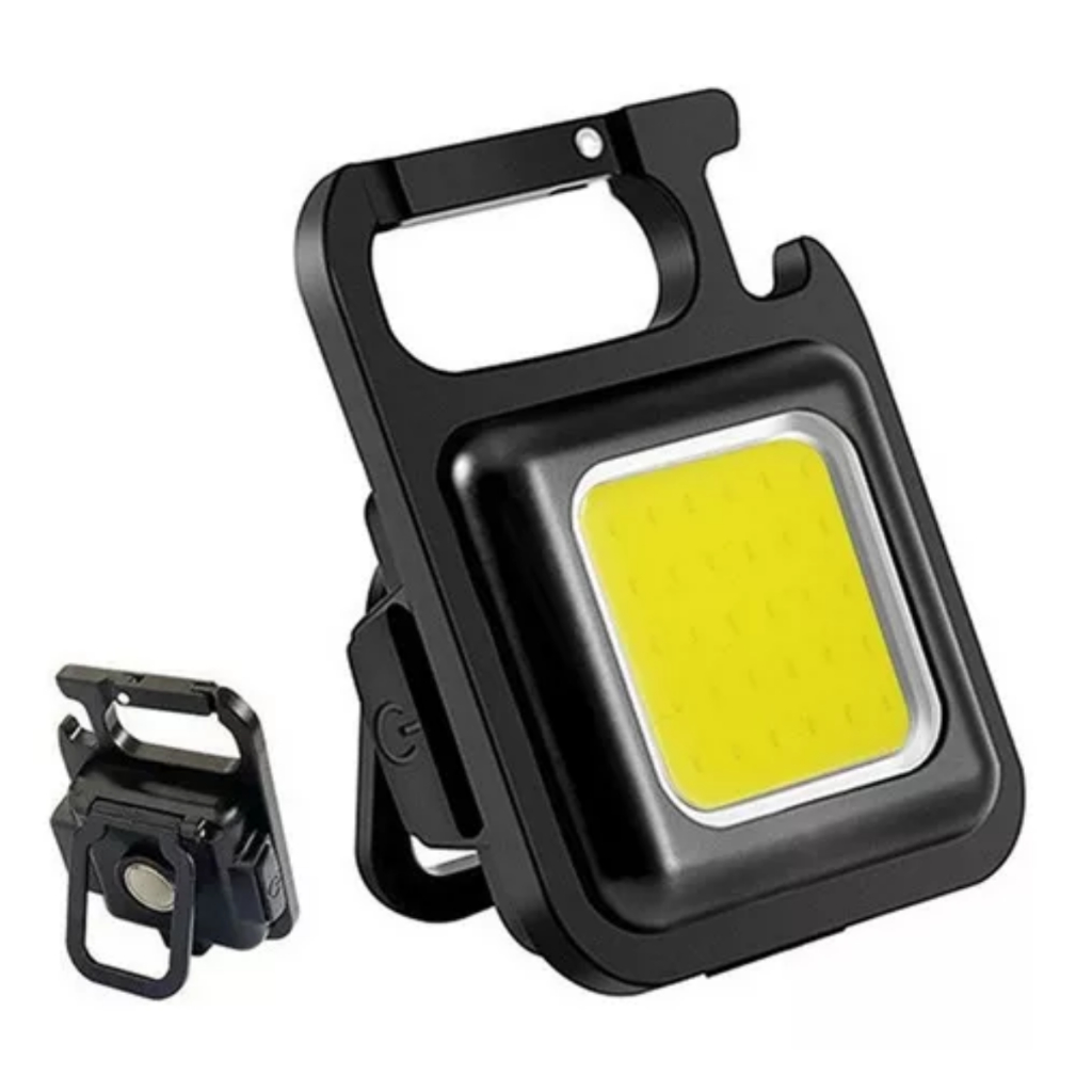 Mini Refletor LED Portátil Chaveiro Mosquetão Recarregável USB-C com ...