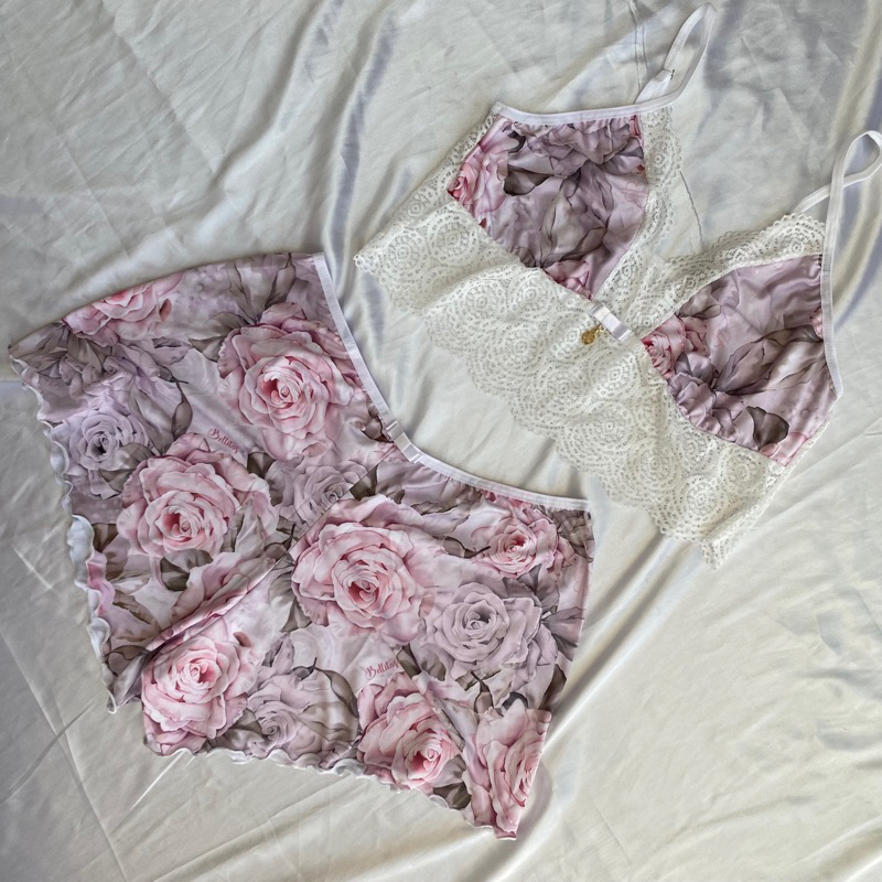 Pijama feminino short doll baby doll cropped verão lingerie estampado ...