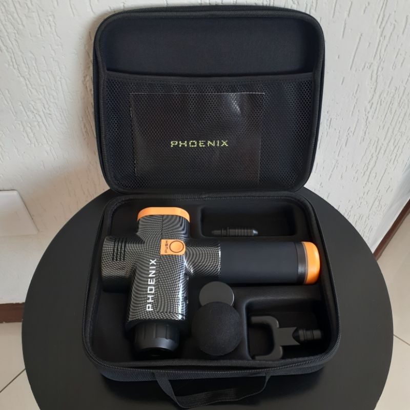 Pistola Laranja Massageadora Muscular Phoenix A2 Profissional + Case ...