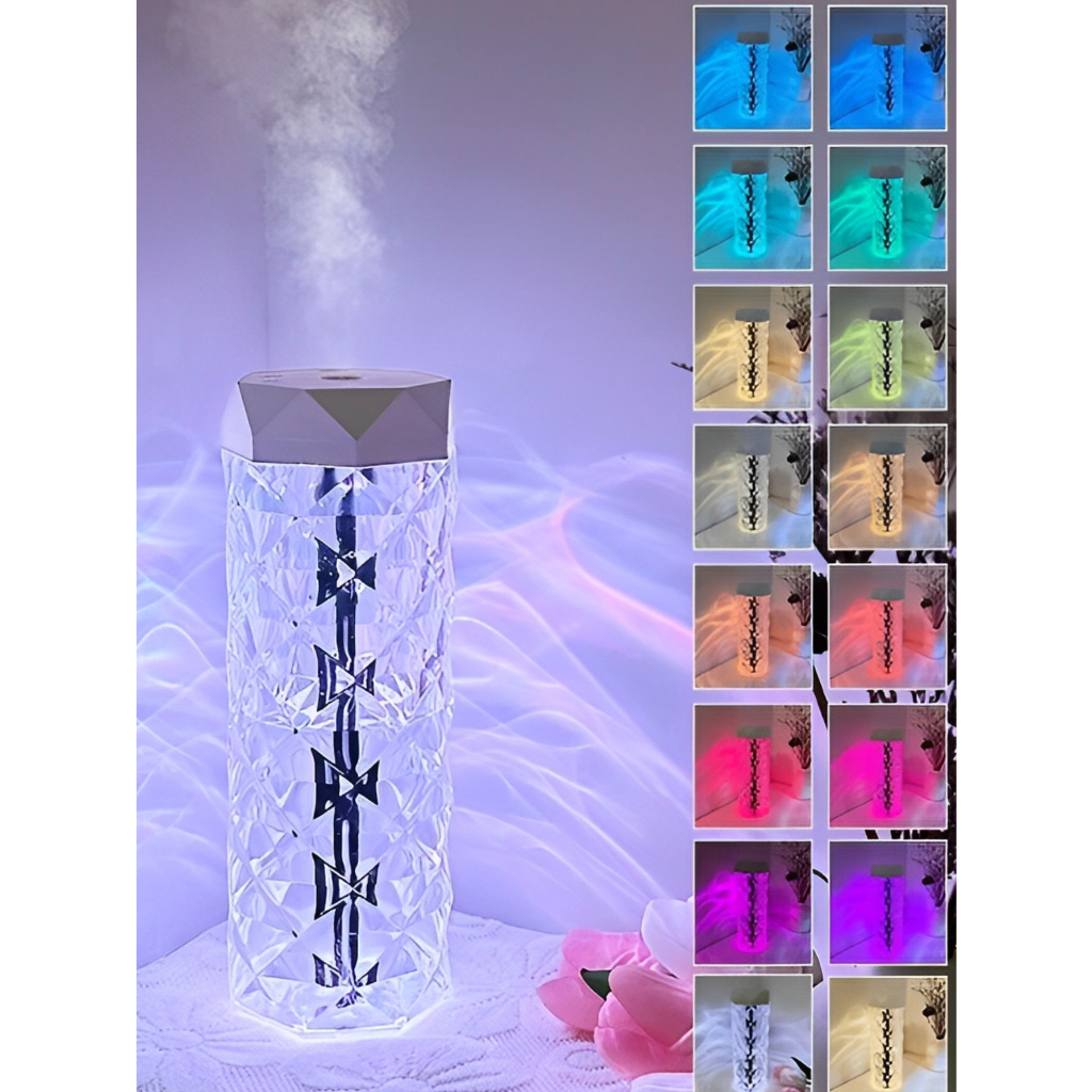 Umidificador De Cristal inteligente Aromatizador De Ar Luz LED RGB 1 ...