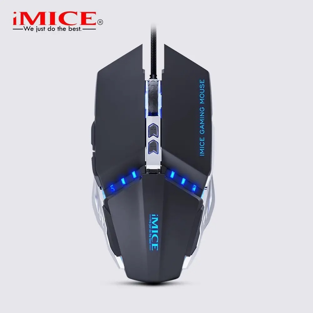 Mouse Gamer Laser iMICE 3200 dpi 7 Botões Profissional Original USB LED Desktop Com Gatilho ...