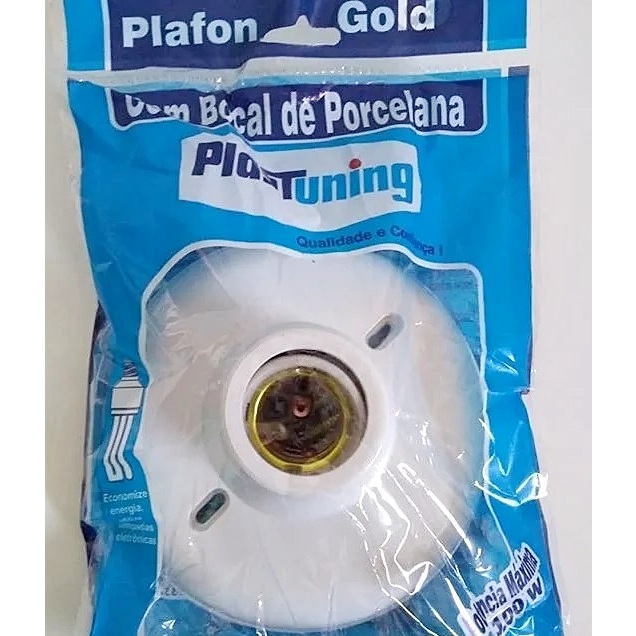 Plafon Branco Bocal De Porcelana E27 Plastuning(1 Unidade) | Shopee Brasil