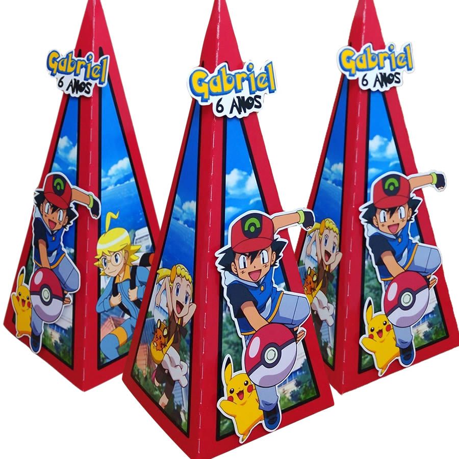 Caixa Pirâmide Pokémon Para Lembrancinha de Festa | Shopee Brasil