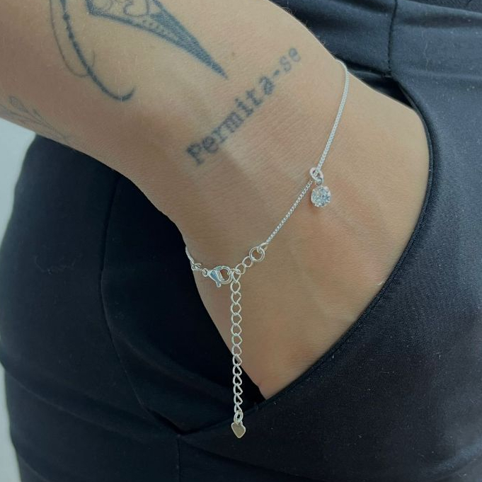 Pulseira Ponto de Luz Prata 925 Folheada Feminina - Escorrega o Preço