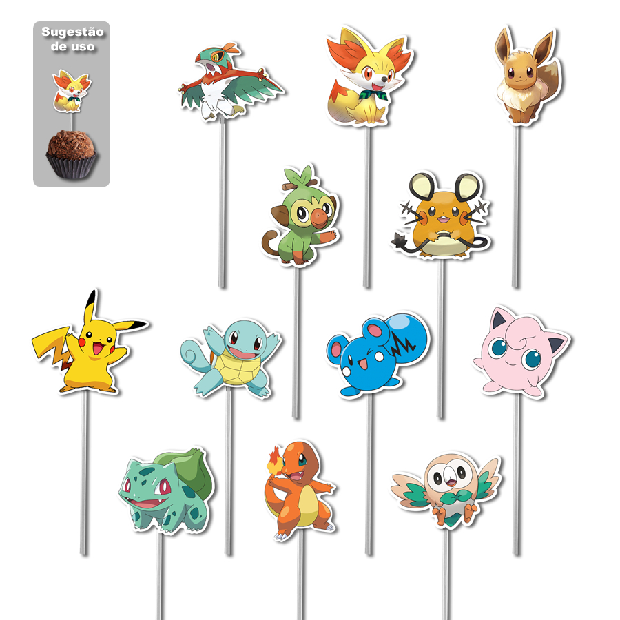 Kit de Topper Pokémon para docinho (Mod1) | Shopee Brasil