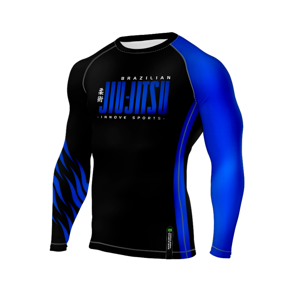 Rash Guard Manga Longa Jiu-jitsu Bjj Innove Azul Faixas | Shopee Brasil