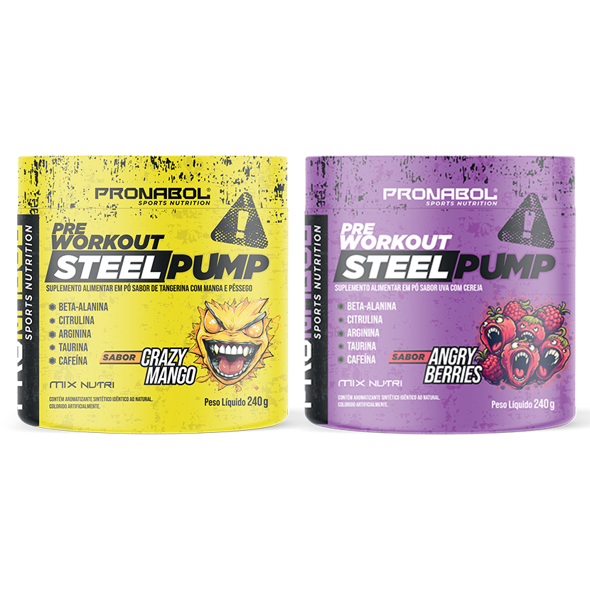 Pronabol Pré-Treino Steel Pump Suplemento 240g | Shopee Brasil