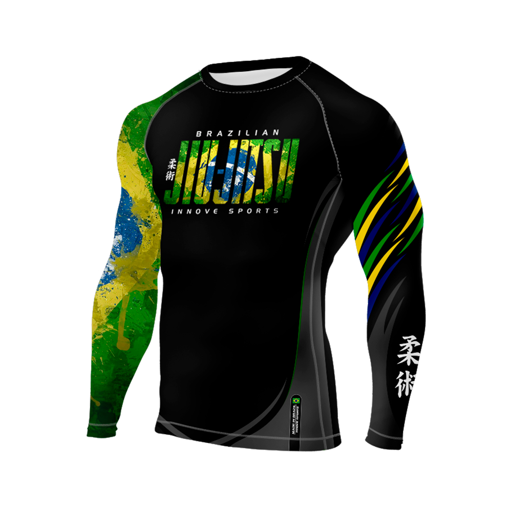Rash Guard Manga Longa Jiu-jitsu Brazilian Brasil Bjj Innove ...