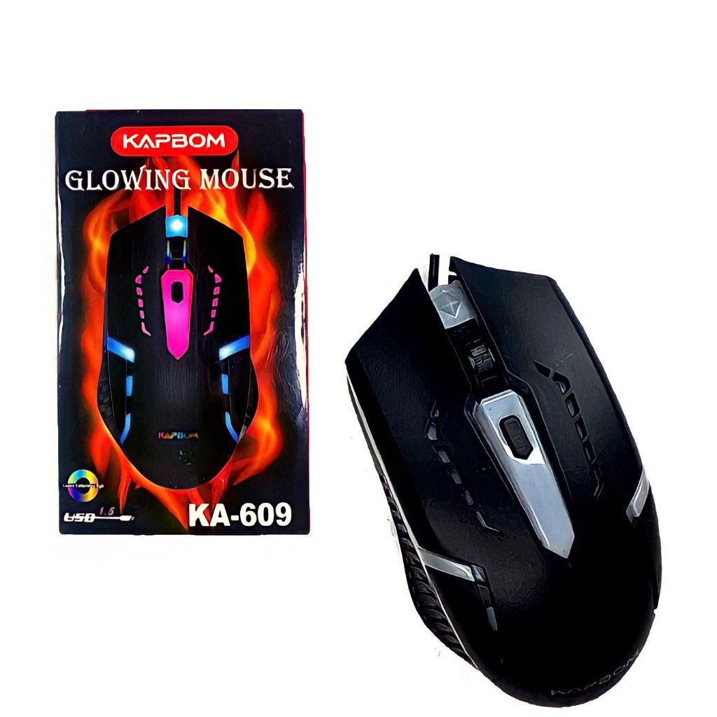 Mouse gamer p/jogos RGB LED trocar de cor 3200 dpi KA-609 | Shopee Brasil