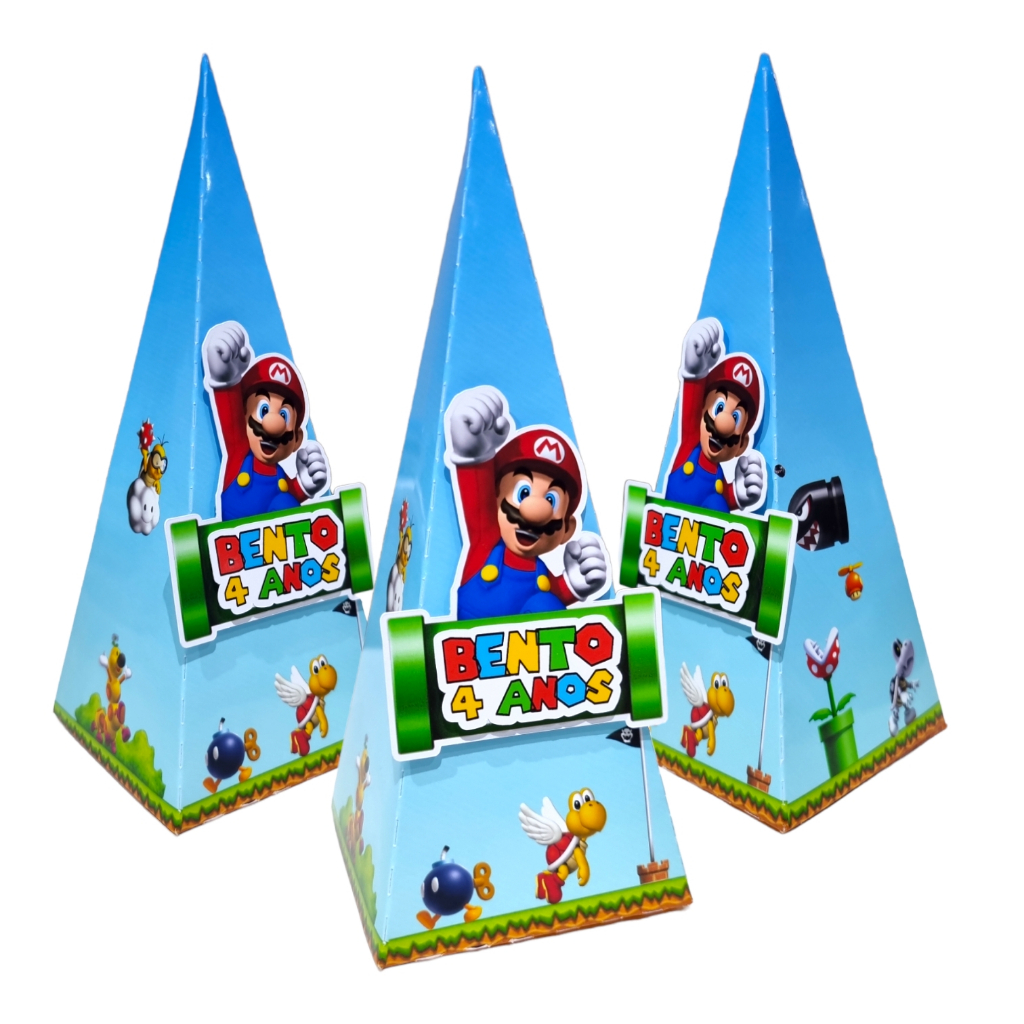 Caixa Pirâmide Super Mario Bros Para Lembrancinha de Festa | Shopee Brasil