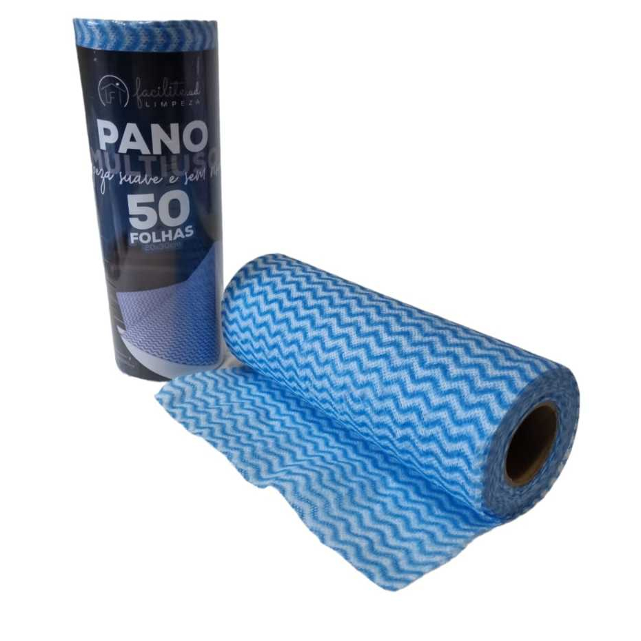 PANO MULTIUSO PARA LIMPEZA LEVE ROLO COM 50 PANOS PICOTADO 20 X 30cm ...