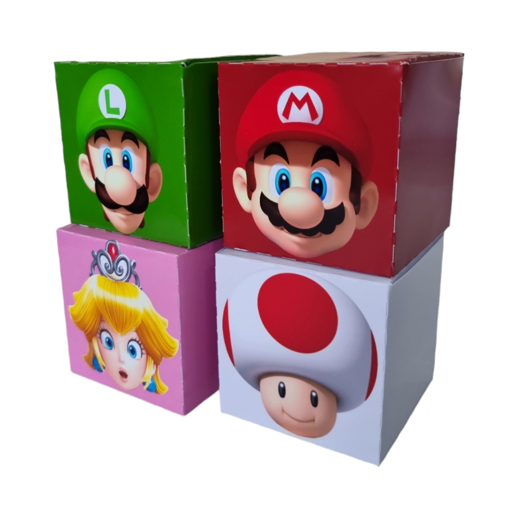 Caixa Cubo Super Mario Bros Para Lembrancinha de Festa | Shopee Brasil