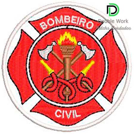 Patch Bordado Bombeiro Civil 7x7 cm Cód.4741 aplique de tecido | Shopee Brasil