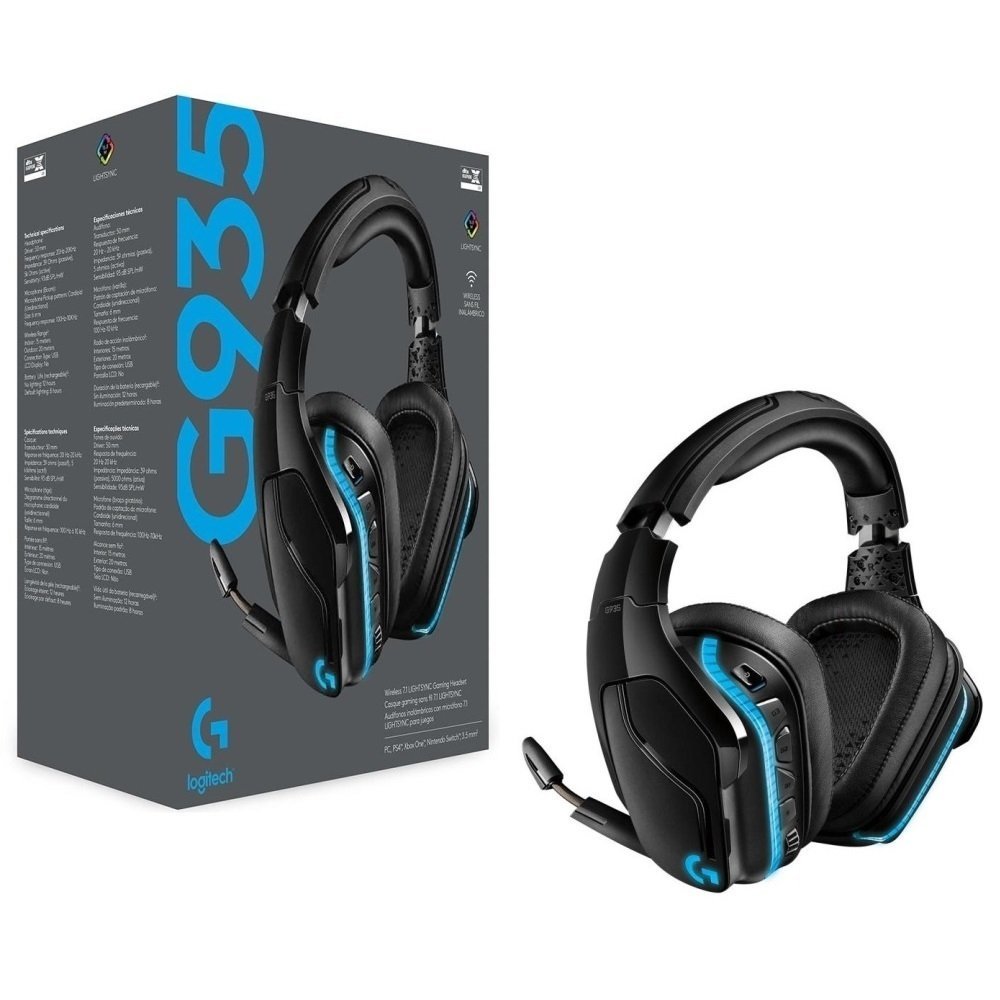 Headset Gamer Sem Fio Logitech G935 7.1 Dolby Surround RGB (LACRADO) | Shopee Brasil