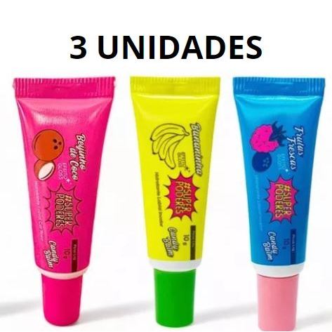 Combo 3 UNIDADES - HIDRATANTE LABIAL INCOLOR CARMED #SUPERPODERES CANDY ...