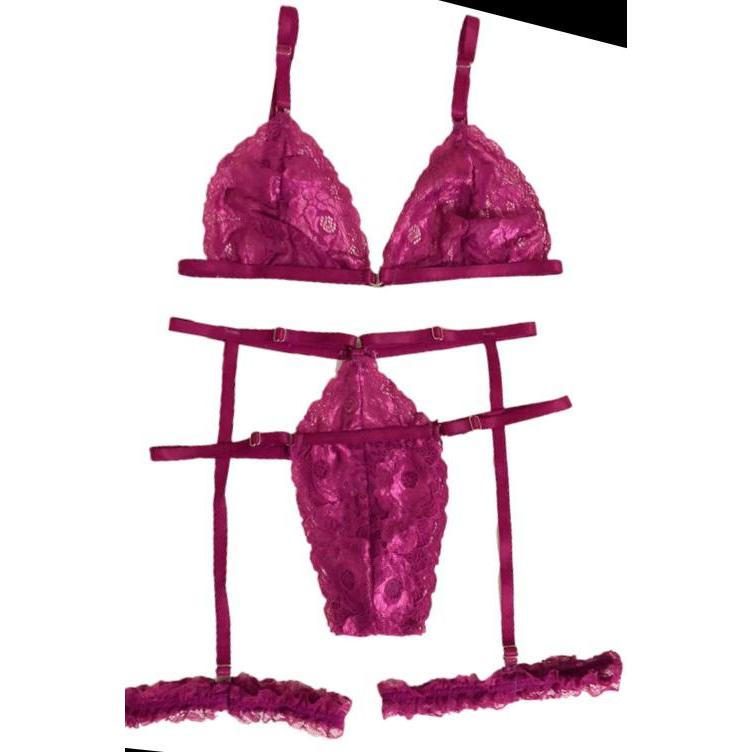 Conjunto Langerie Sexy Gladiadora Trio Completo Lingerie Sensual Fio