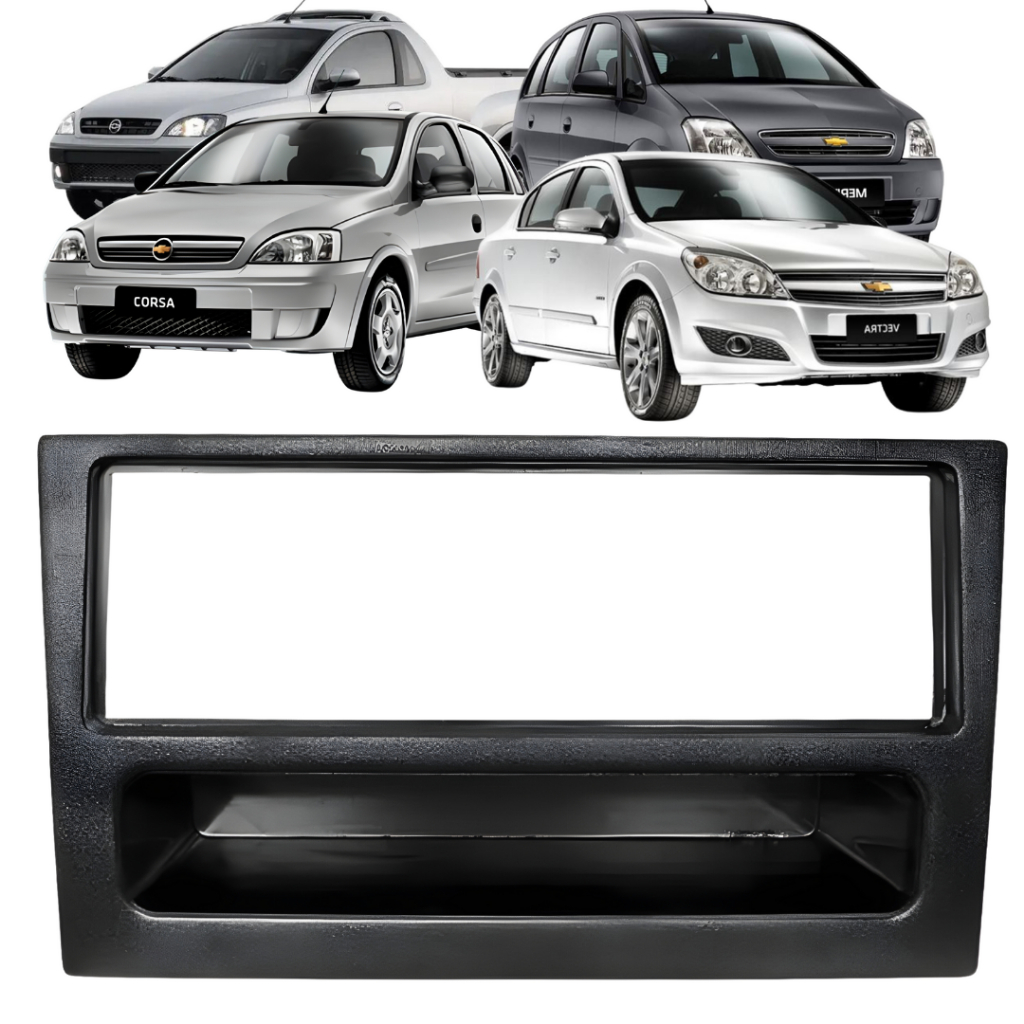 Moldura Painel CD Radio 1 Din Com Porta Objetos Chevrolet Corsa Vectra Montana Meriva 2002 a ...
