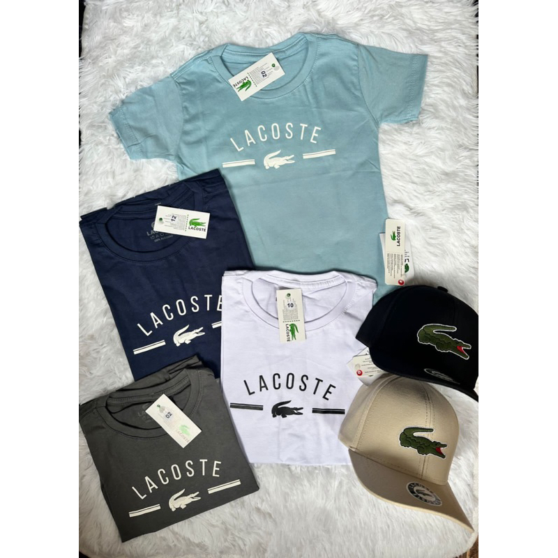 Camiseta Lacoste Infantil/juvenil 100% algodão | Shopee Brasil