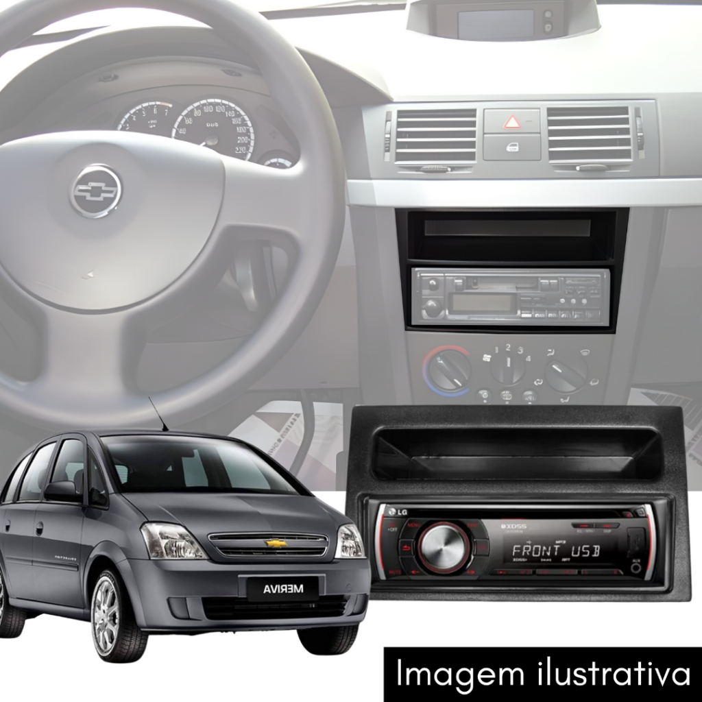 Moldura Painel Som Modelo 1din Para Chovrolet Meriva 2005 2006 2007 ...