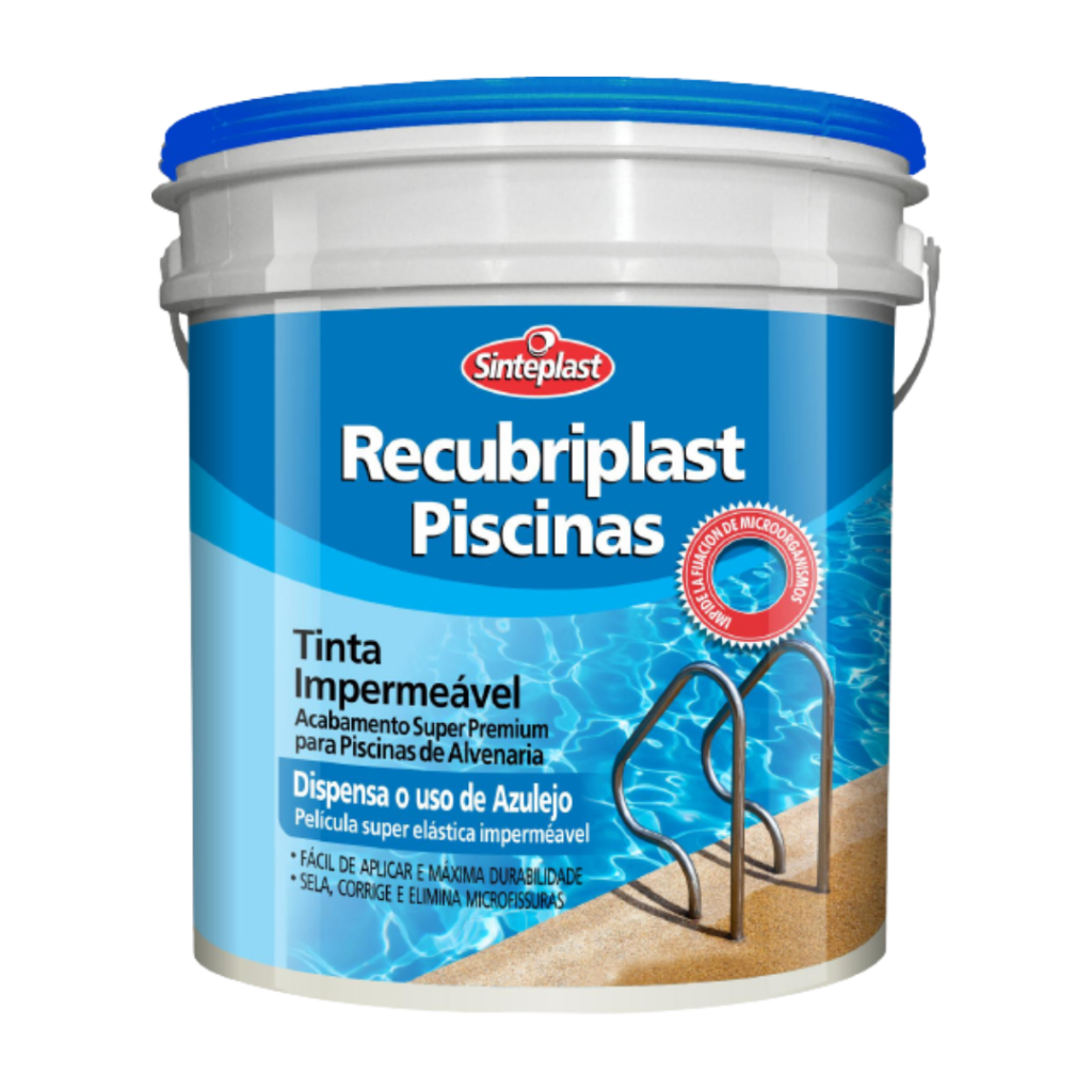 Tinta Elástica Película Impermeável Piscina Alvenaria 3,6L Azul Piscina ...