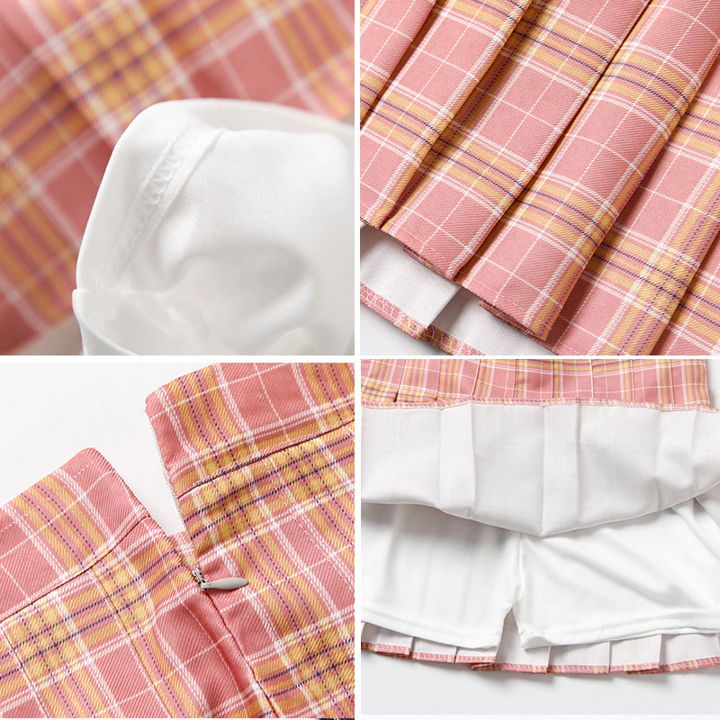 Saia Plissada Xadrez de Pregas Egirl Coreana Colegial Cosplay Kpop Aesthetic Pregueada | Shopee ...