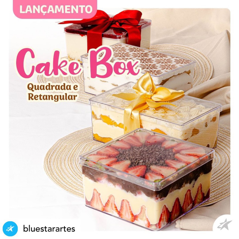 Caixa acrílica cake box da blue star | Shopee Brasil