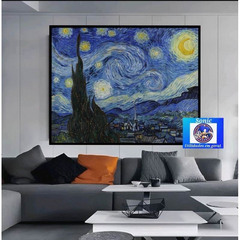 Quadro da arte de a noite estrelada 1889 de Van Gogh, Quadrinho ...