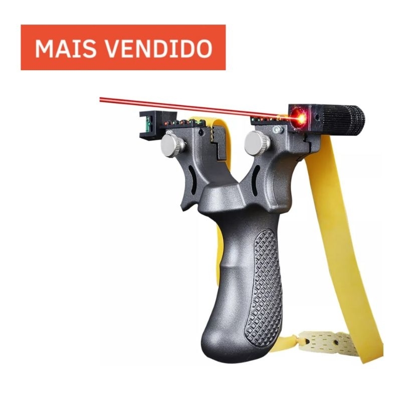 Estilingue Atiradeira Profissional Com Mira Laser + Esferas | Shopee Brasil