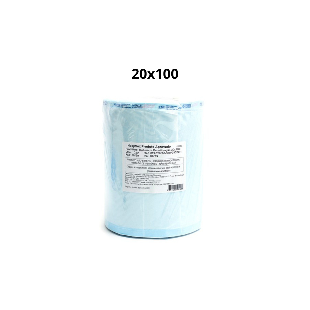 Papel Grau Cirúrgico Esterilização 20cm x 100m - Rolo Para Autoclave ...