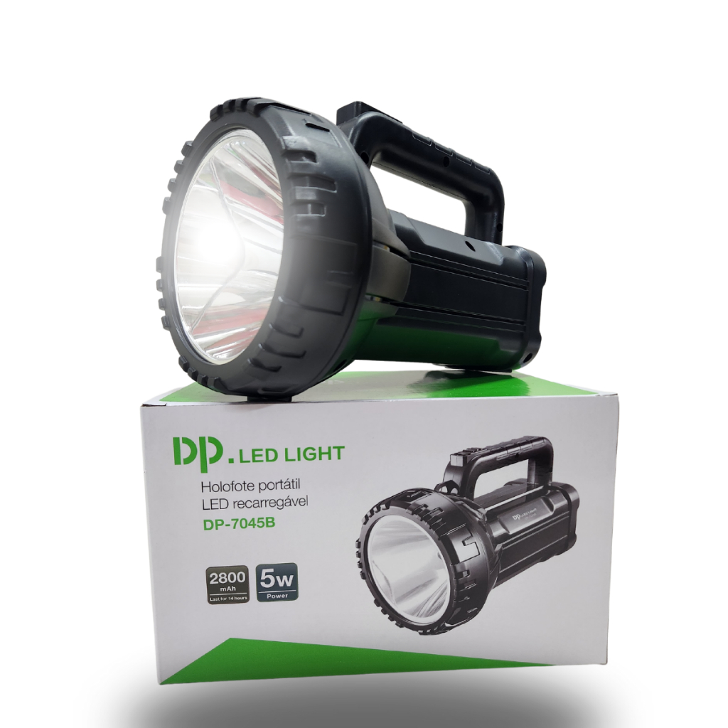 Lanterna Holofote Tatica de mao LED com alca Recarregavel DP-7045B ...