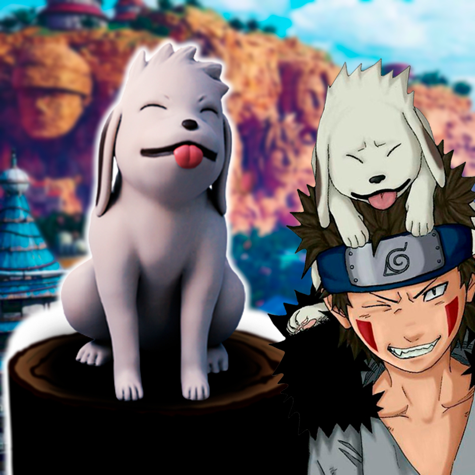 Cachorro Akamaru do Kiba Naruto estátua ou Chaveiro decorativo action ...