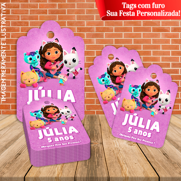 Tags Personalizadas A Casa Mágica da Gabby | Shopee Brasil