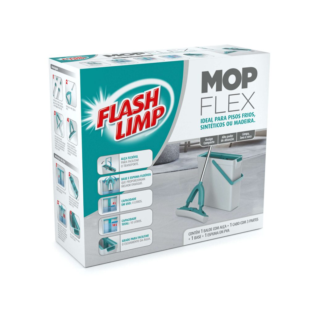 Mop Flex Limpa Lava E Seca 4 Litros Mop7092 Flashlimp | Shopee Brasil