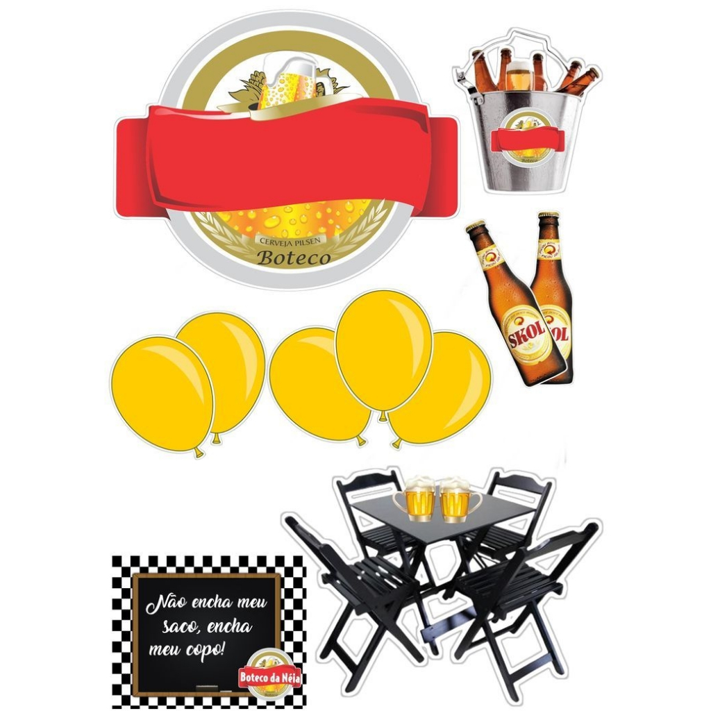 Topo Topper de Bolo Bar Boteco Personalizado C/Nome e Idade | Shopee Brasil