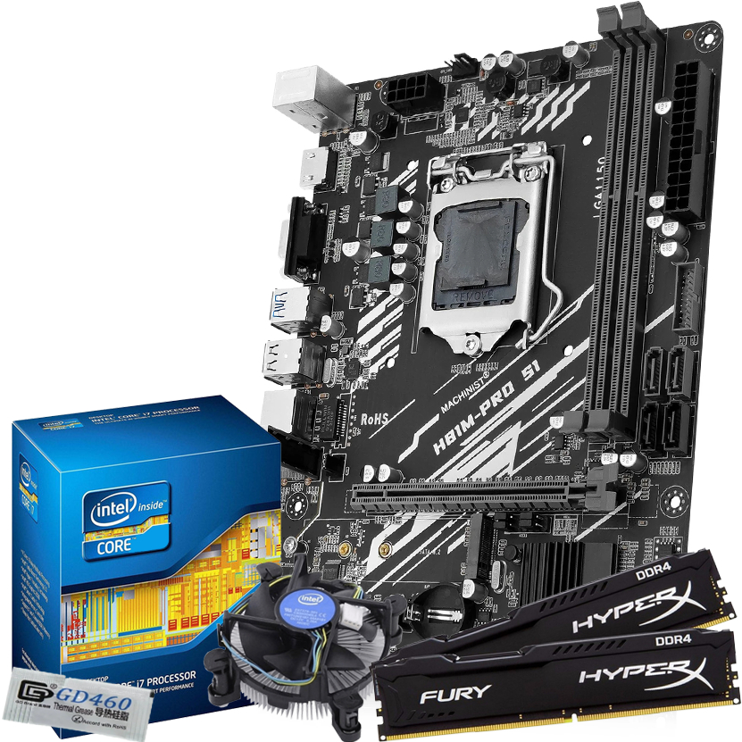 Kit Intel Core I7 4790 3.6Ghz + Placa mãe LGA1150 + Memória RAM 8GB ...