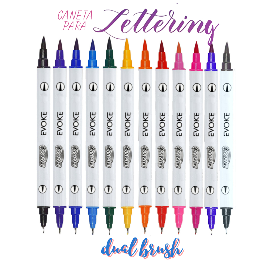 Caneta Para Lettering Dual Brush Pen BRW - Kit Com 2 - 3 - 4 - 5 - 6 ...